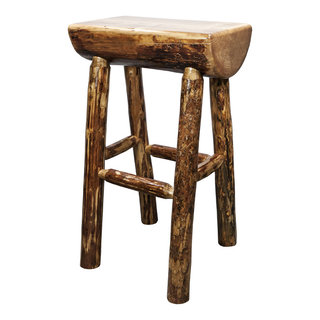 Glacier Country Collection Half Log Bar Stool - Rustic - Bar Stools And ...