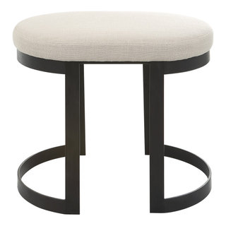 Uttermost Infinity Black Accent Stool - Transitional - Vanity Stools ...