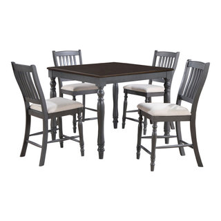 Wiley 5-piece Square Counter Height Dining Set Grey - Dining Sets - by ...