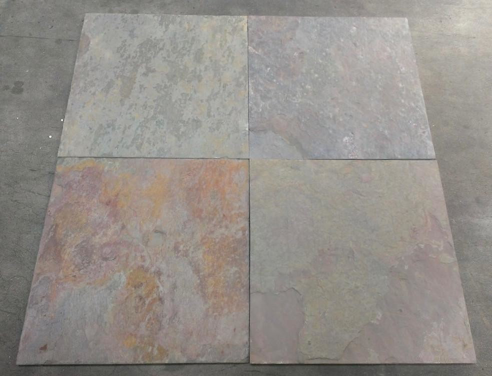 Multi Color Classic Slate Tiles, Natural Cleft Face, Gauged Back Finish ...