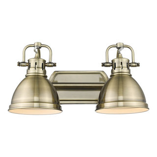 Golden Duncan 2-Light Bath Vanity 3602-BA2 AB-AB, Aged Brass ...