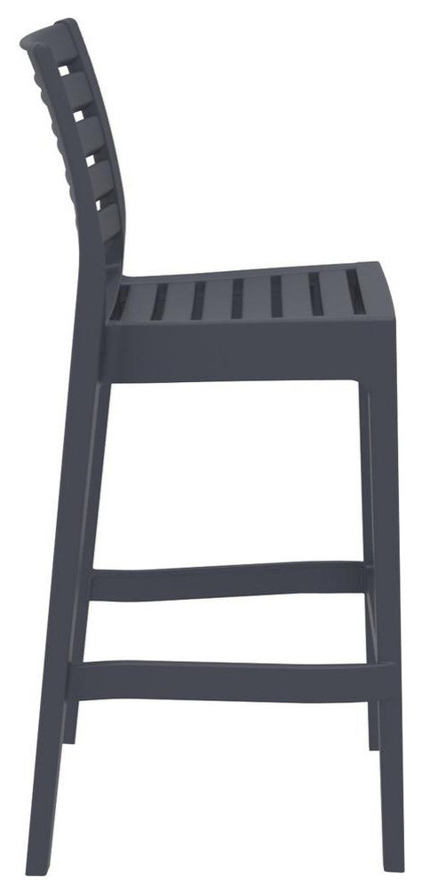 Ares Resin Bar Stool Dark Gray - Contemporary - Bar Stools And Counter ...