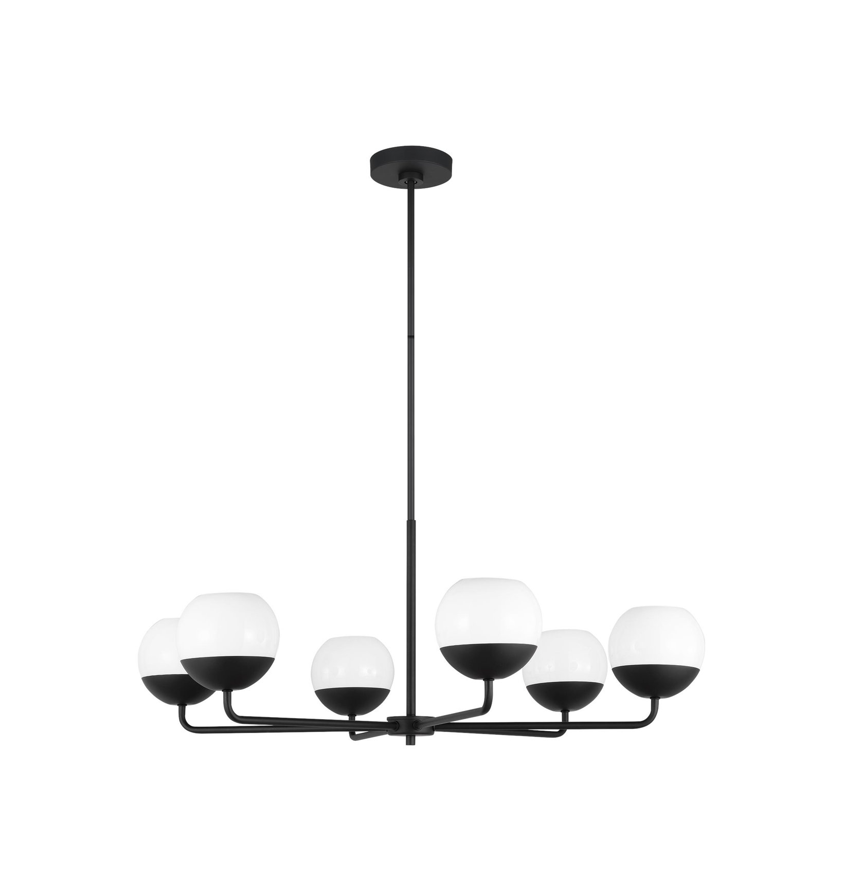 Alvin Six Light Chandelier, Midnight Black - Midcentury - Chandeliers ...