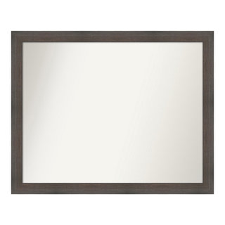 Hardwood Narrow Non-Beveled Wood Wall Mirror, 31 in x 25 - Transitional ...