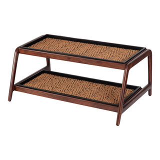 Double-Tier Stand, 3-Pair Rubber Boot Trays - Midcentury - Shoe Storage ...