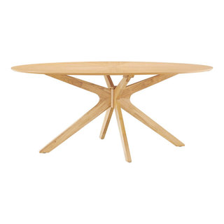 Crossroads 71" Oval Wood Dining Table - Oak - Midcentury - Dining ...