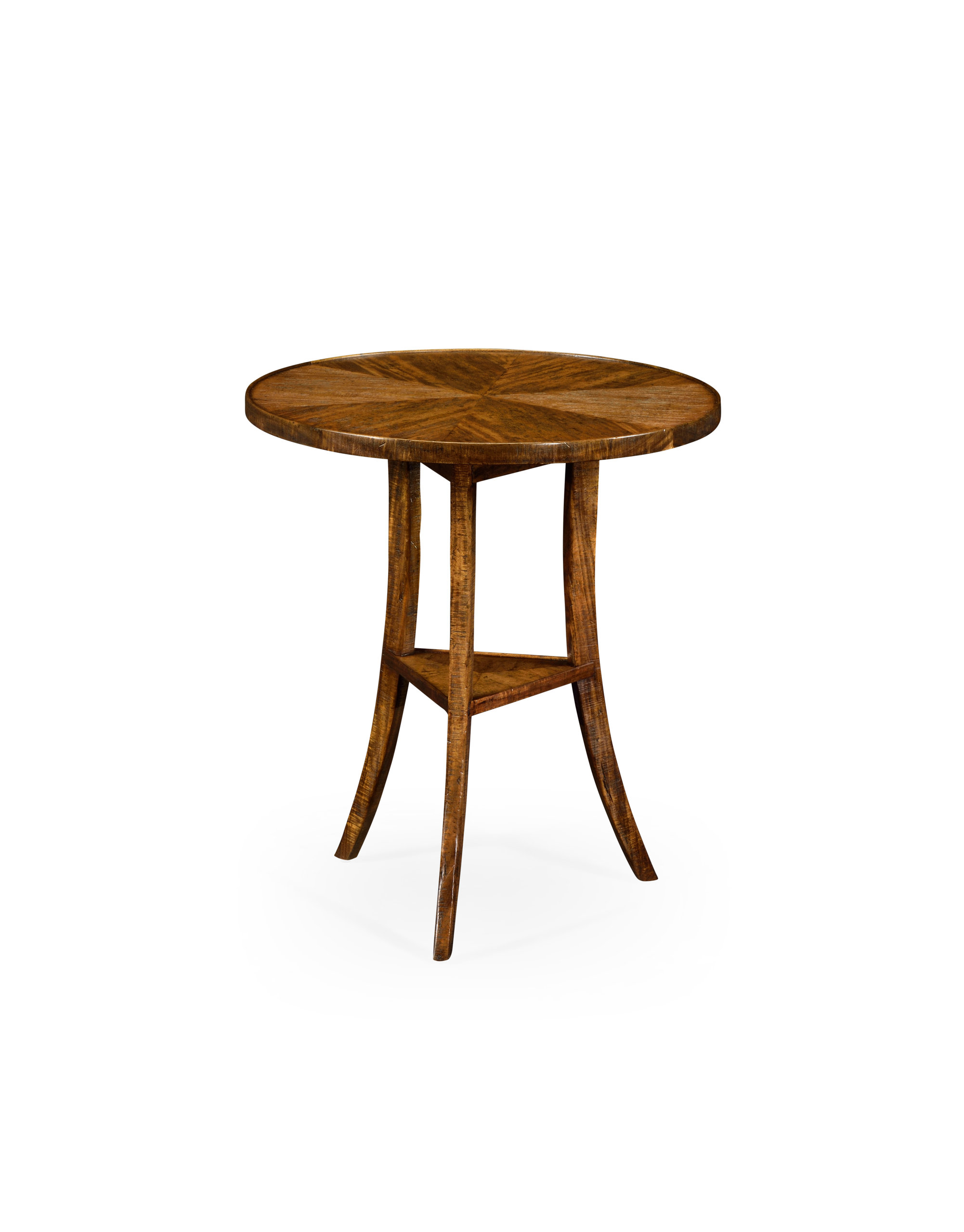 Walnut Country Style Round Lamp Table - Transitional - Side Tables And ...