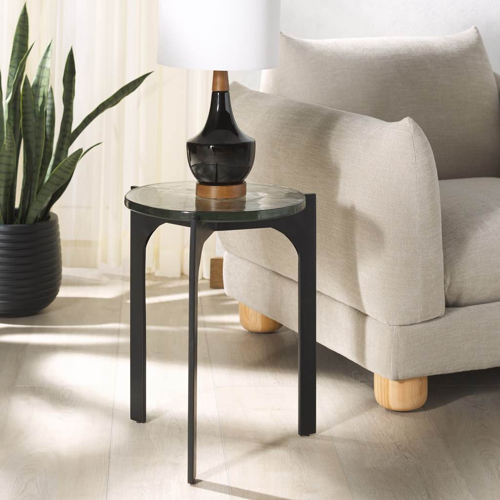 Safavieh Couture Seymour Cast Glass Accent Table - Transitional - Side ...