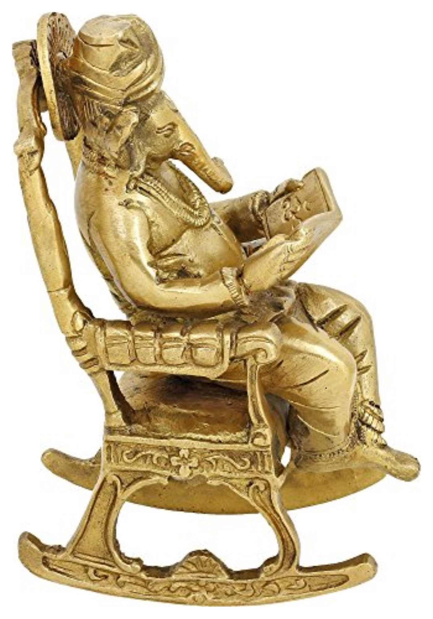 Hindu Art Ganesha God Seated On A Rocking Chair and Reading A Book 7 ...