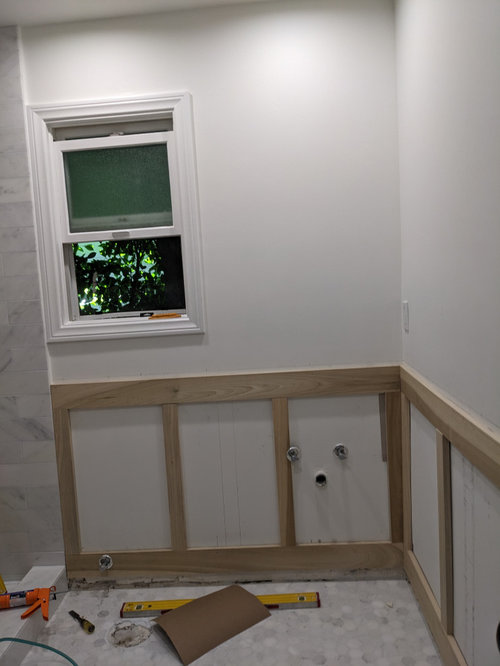 what size wainscot panel small bathroom