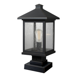 Z-Lite 531PHBS-SQPM-BK Portland 1 Light Outdoor Pier Mount Light ...