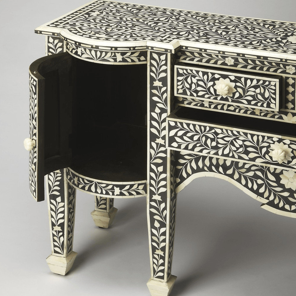 Victoria Black Bone Inlay Buffet - Mediterranean - Buffets And ...