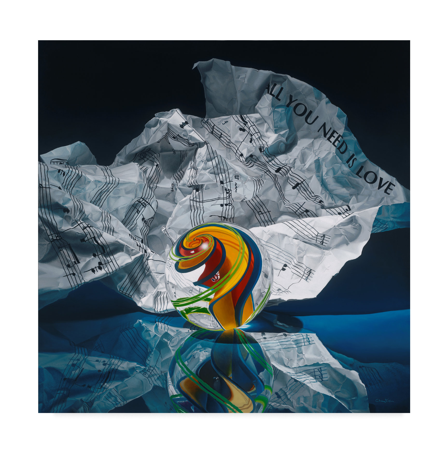 Francois Chartier 'Love Marble' Canvas Art, 14"x14" - Contemporary ...