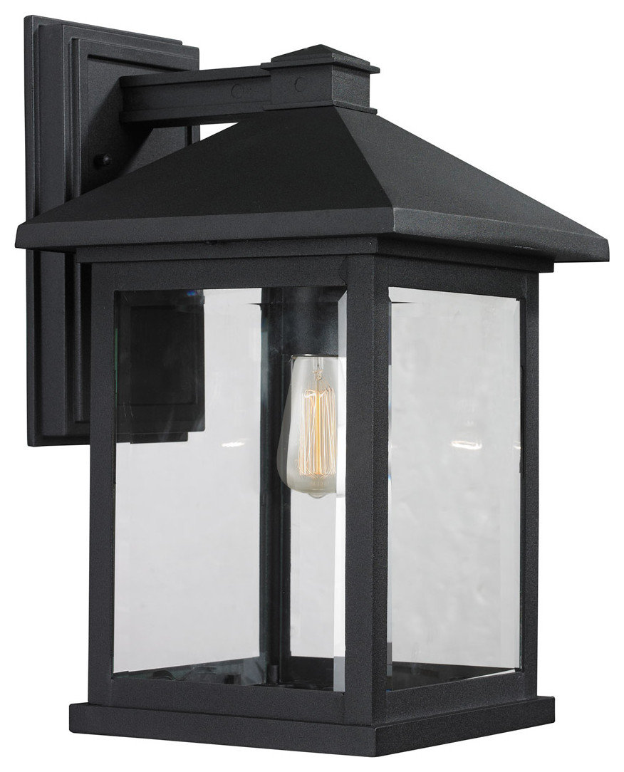 Portland 1 Light Outdoor Wall Light, Black - Transitional - Outdoor ...