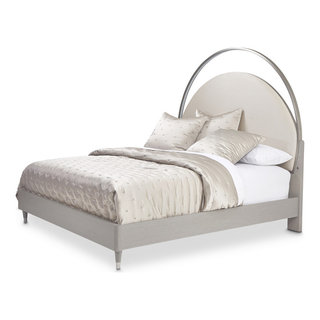 Eclipse Cal King Upholstered Bed with LED Lights - Moonlight Gray ...