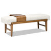 Billie 52" Modern Telephone Bench With Sliding Shelf, Ivory White ...