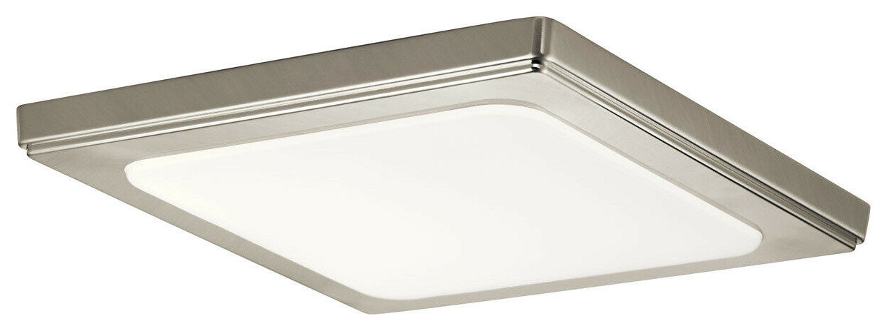 Zeo Contemporary Brushed Nickel LED 10" Square Ceiling Light Fixture ...