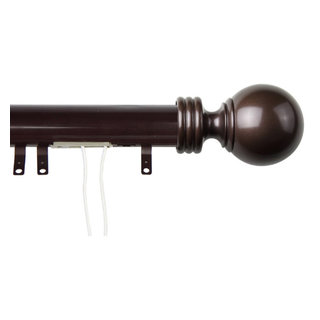 Archie Decorative Traverse Rod With Sliders 48"- 84", Cocoa ...