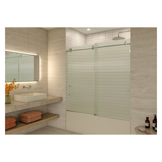 Galaxy 60"x60" Frameless Glass Sliding Bathtub Doors - Contemporary ...