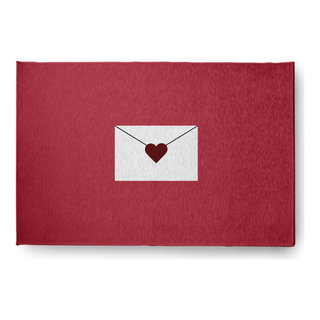 2' x 3' Love Letter Valentines Chenille Indoor/Outdoor Rug, 4'x6 ...