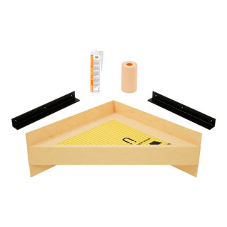 The Original™ Floating Corner Shower Bench Kit with Orange XPS Board ...