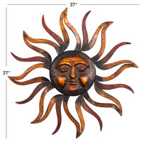 Rustic Brass Metal Wall Decor 97918, 37" x 1" x 37" - Contemporary ...