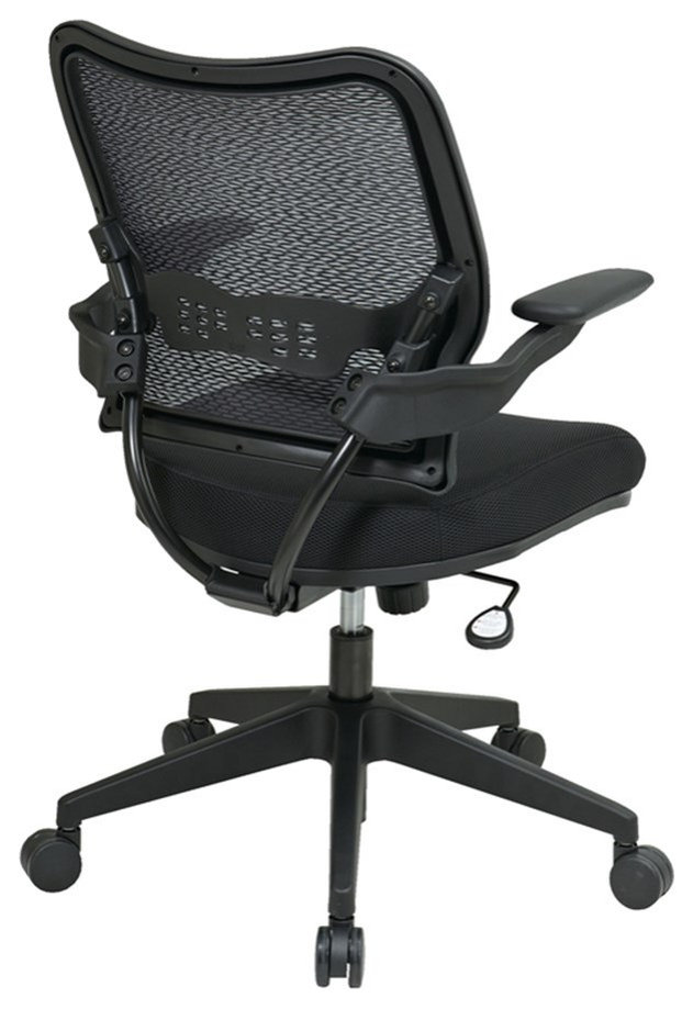 Deluxe Black Fabric Chair with AirGrid Back and Black Mesh Seat ...