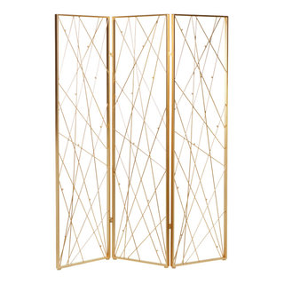 Glam Gold Metal Room Divider Screen 89288, 59" x 2" x 79 ...
