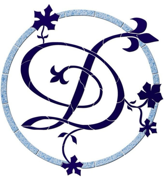 Leaf Monogram Ceramic Swimming Pool Mosaic, 60"x60" - Contemporary ...