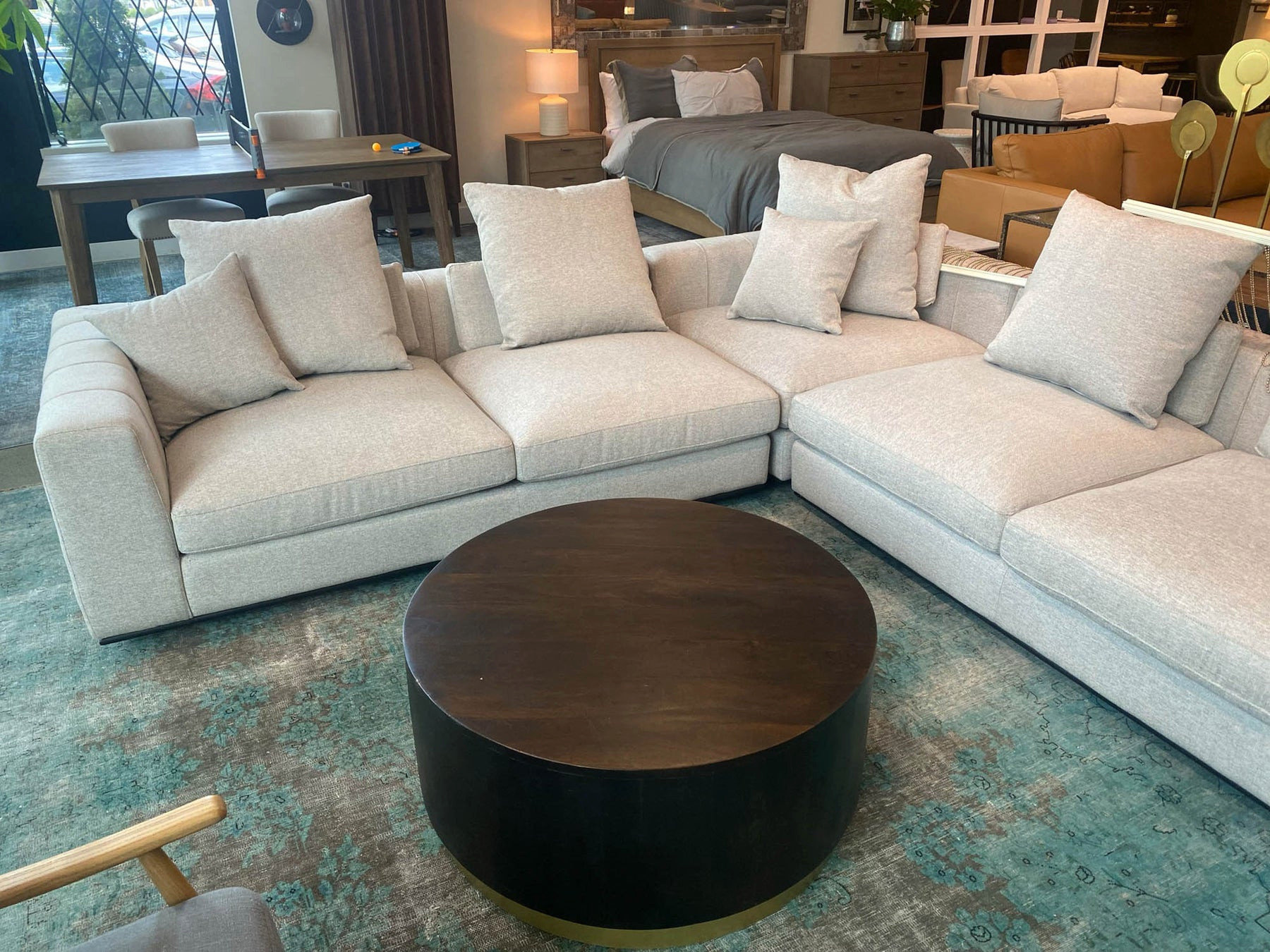 Alba Stone Light Grey Sullivan Sectional Sofa - Transitional ...