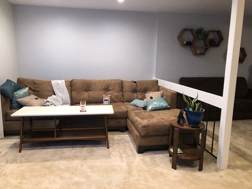 decorating living around pole in living room?