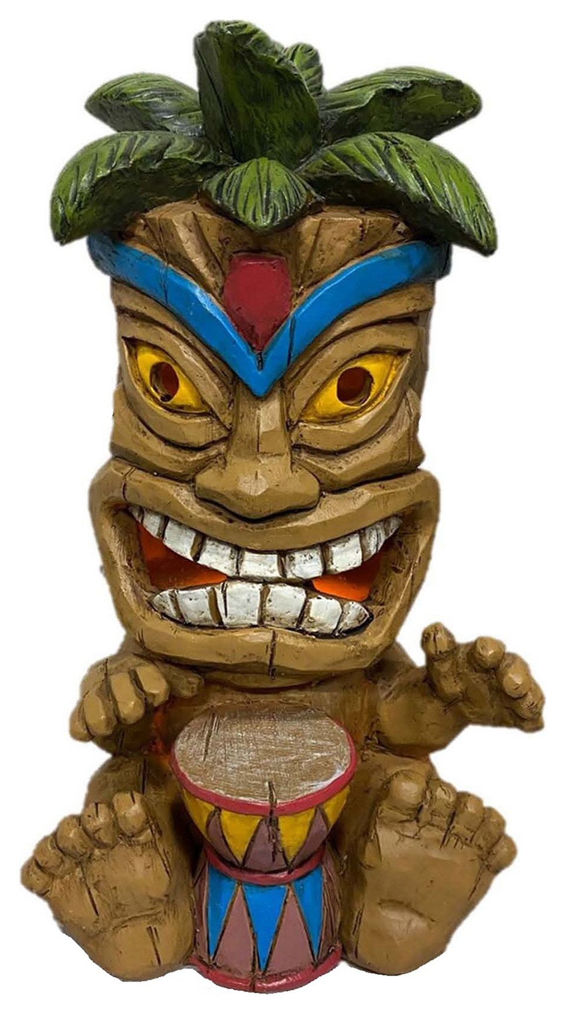 10" Solar Tiki Drummer - Tropical - Garden Statues And Yard Art - by ...