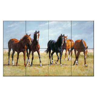 Tile Mural, Brat Pack 1 by Joan Larson, 17" x 12.75" (12 Tiles ...