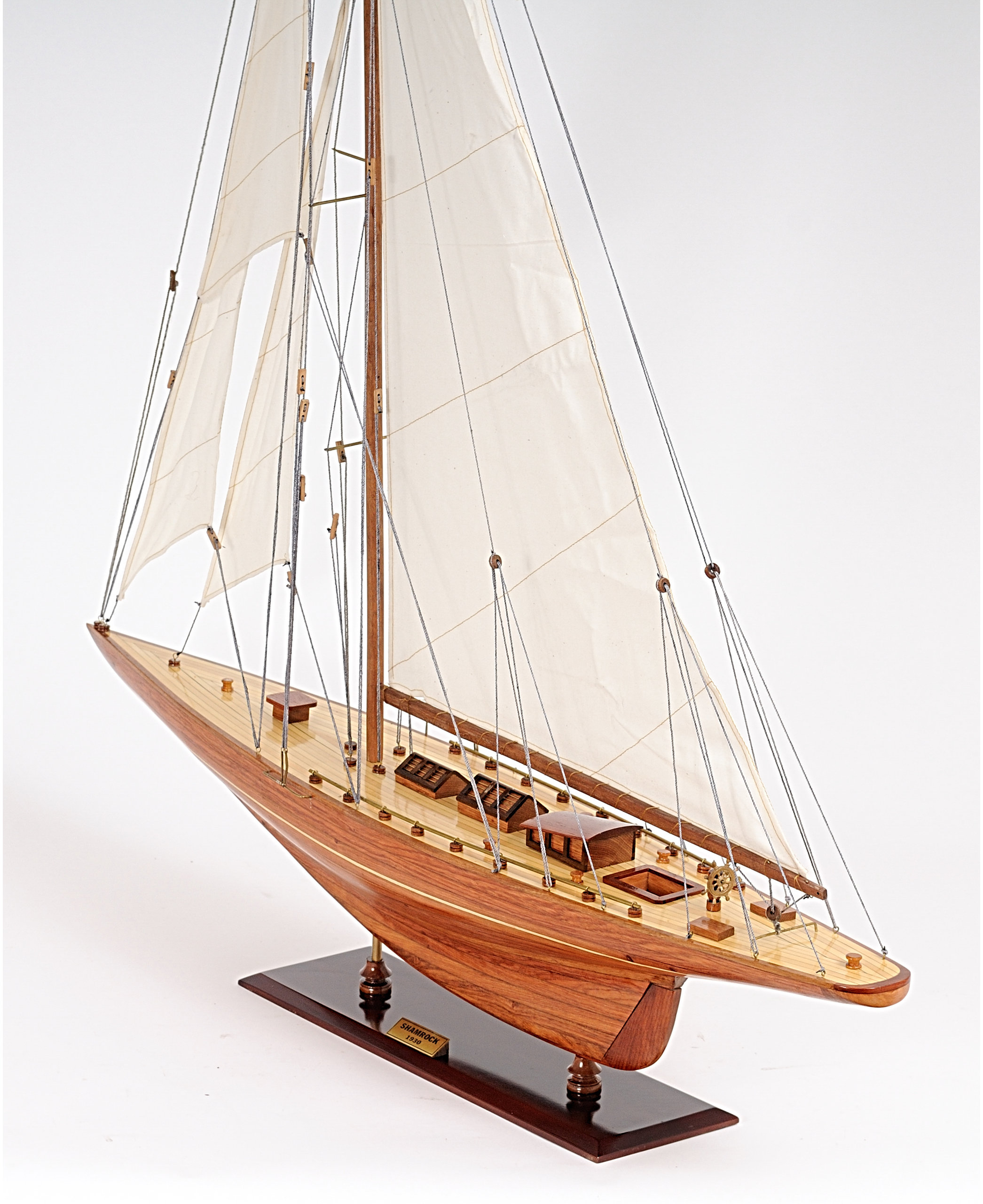 Shamrock Yacht Wooden model sailing boat, Large - Beach Style ...