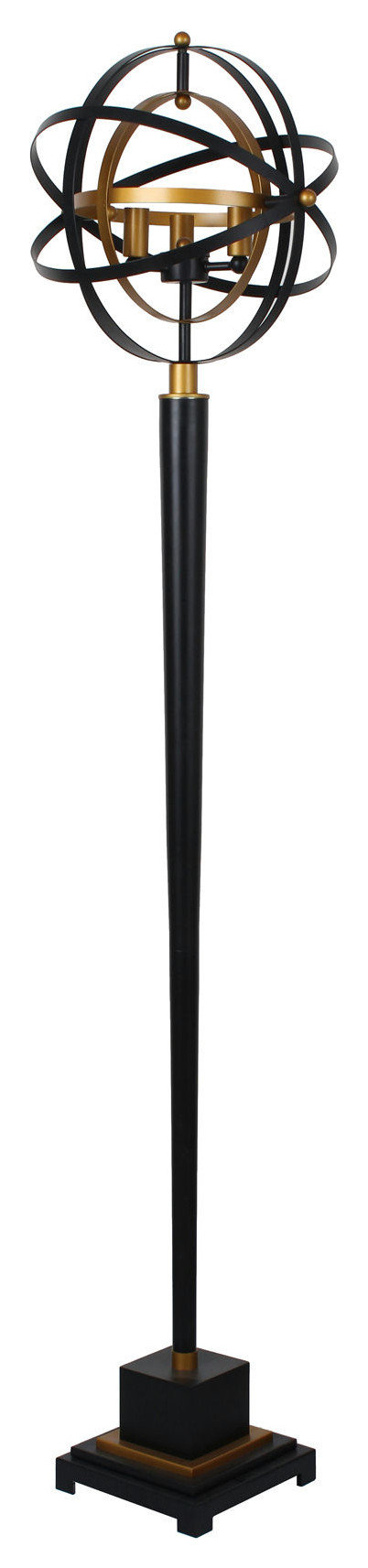 Metal 60" Armillary Floor Lamp,black/bronze - Contemporary - Floor ...