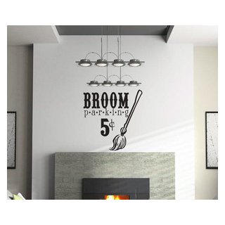 Halloween Broom Parking 5 cents Holiday Vinyl Wall Decal, 60 in ...