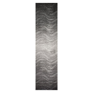 Contemporary Ombre Waves Polypropylene Rug, 2'8"x20' - Contemporary ...