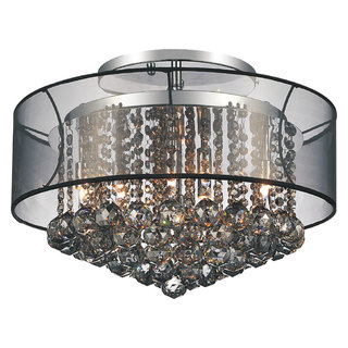Radiant 9 Light Drum Shade Flush Mount With Chrome Finish ...