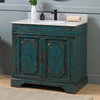 36" Litchfield Emerald Blue Bathroom Vanity - Farmhouse - Bathroom ...