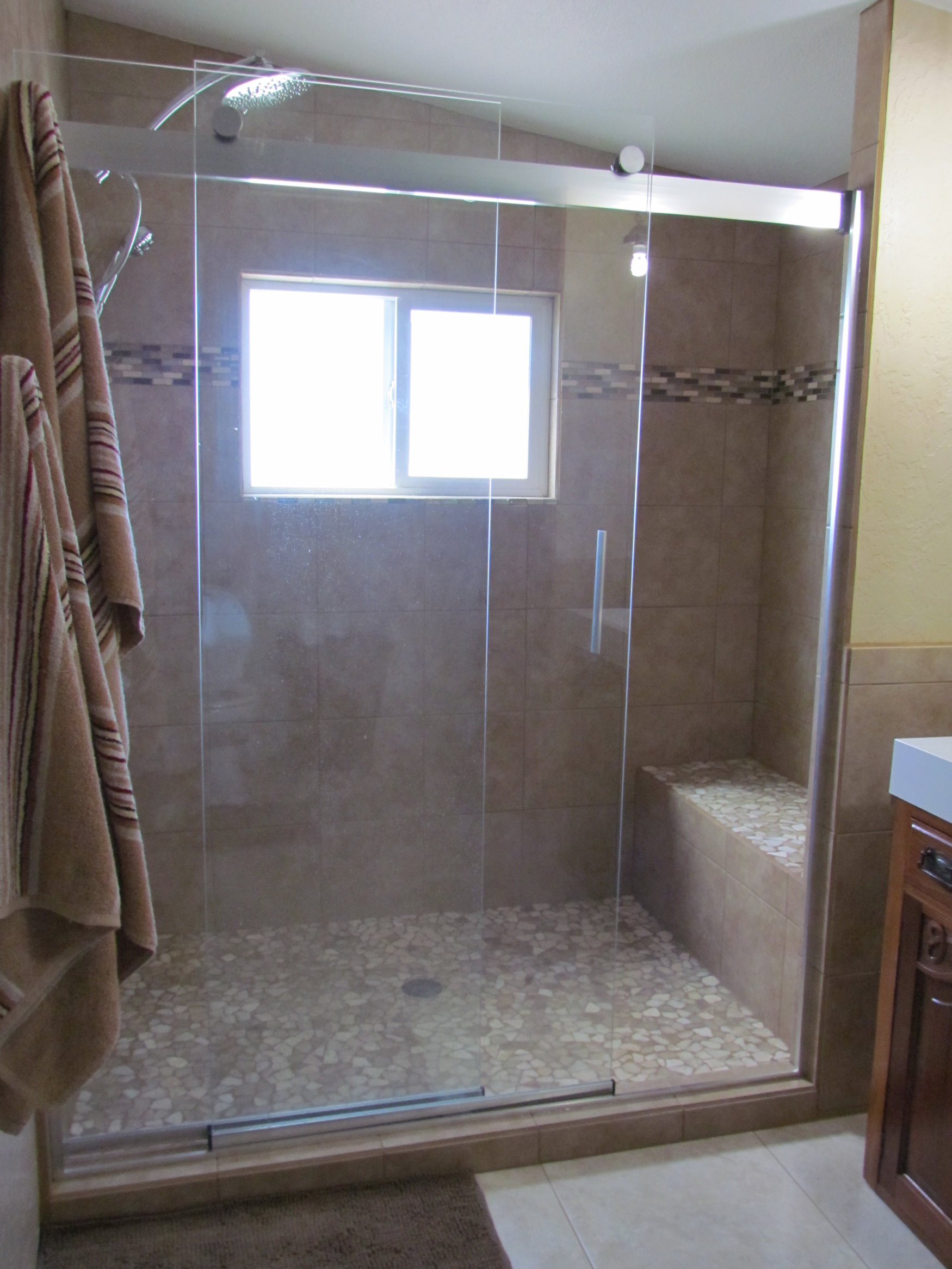 Mixed quartz mosaic tile, eco-friendly, 12x12 inch sheet, for shower ...