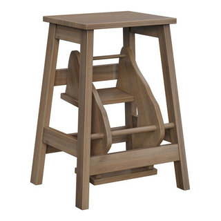 Amish Made Oak Step Stool With Flip Out Steps - Transitional - Ladders ...