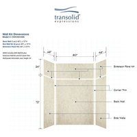 Transolid Expressions Shower Wall Kit, 48"x60"x96" - Contemporary ...