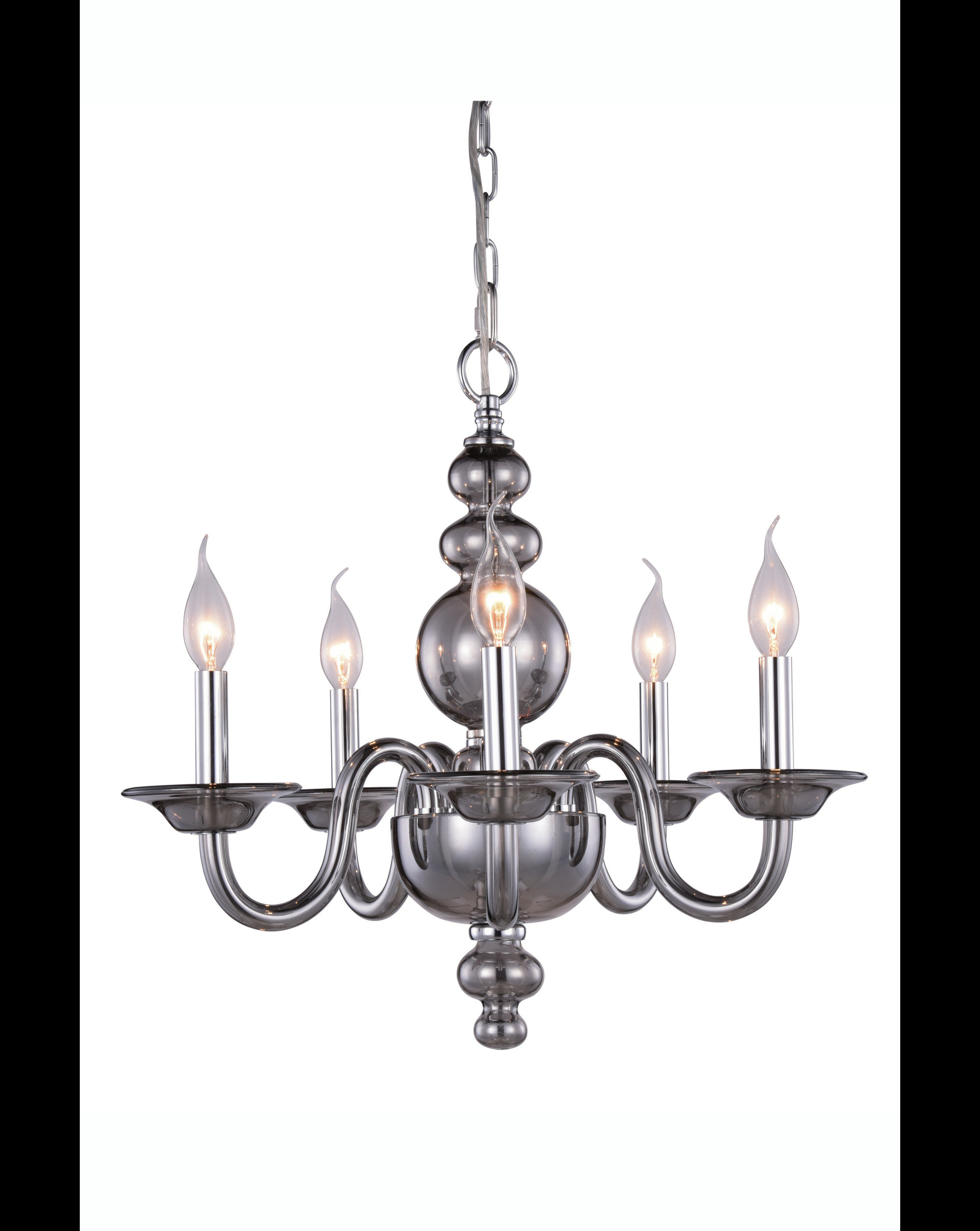 ELEGANT LIGHTING 7872D20SS Champlain 5-Light Chandelier - Traditional ...