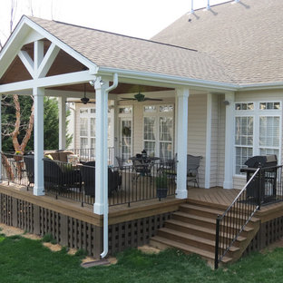 75 Beautiful Deck with a Roof Extension Pictures & Ideas | Houzz