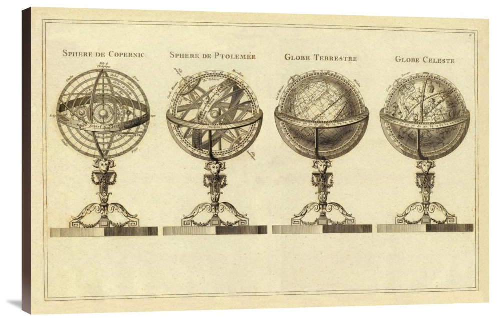 "Spheres et Globes, 1791" Stretched Canvas Giclee by Jean Lattre, 22 ...