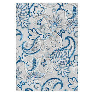 Gordes Paisley High-Low Indoor/Outdoor Area Rug, 4'x6' - Mediterranean ...