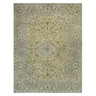Super Fine Vintage Ford Gold/Beige Rug, 8'1x11'2, 8'1x11'2 ...