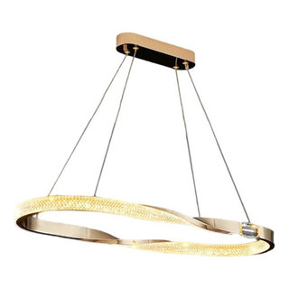 Elegant Acrylic Crystal LED Strips Chandelier - Contemporary - Kitchen ...