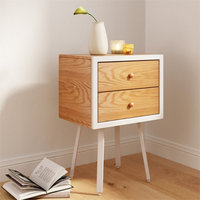 Universal Expert Abacus 2 Drawer Side Table Modern Oak and White ...
