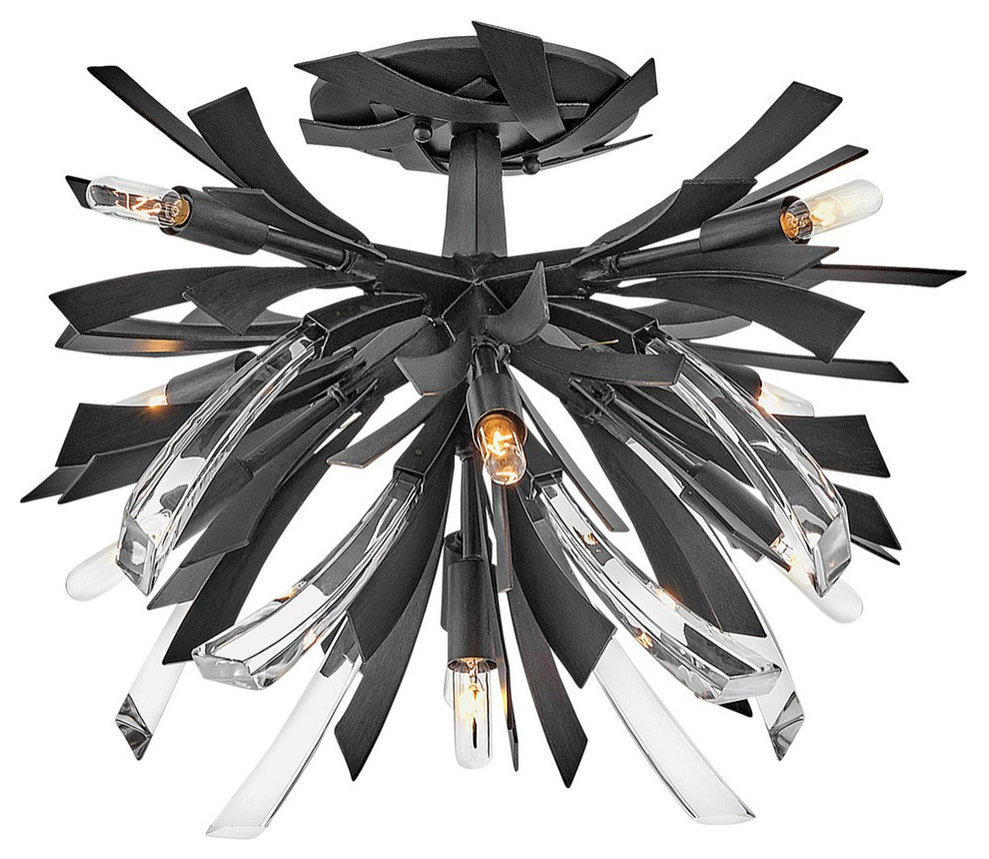 Vida LED Semi-Flush Mount, Brushed Graphite - Contemporary - Flush ...